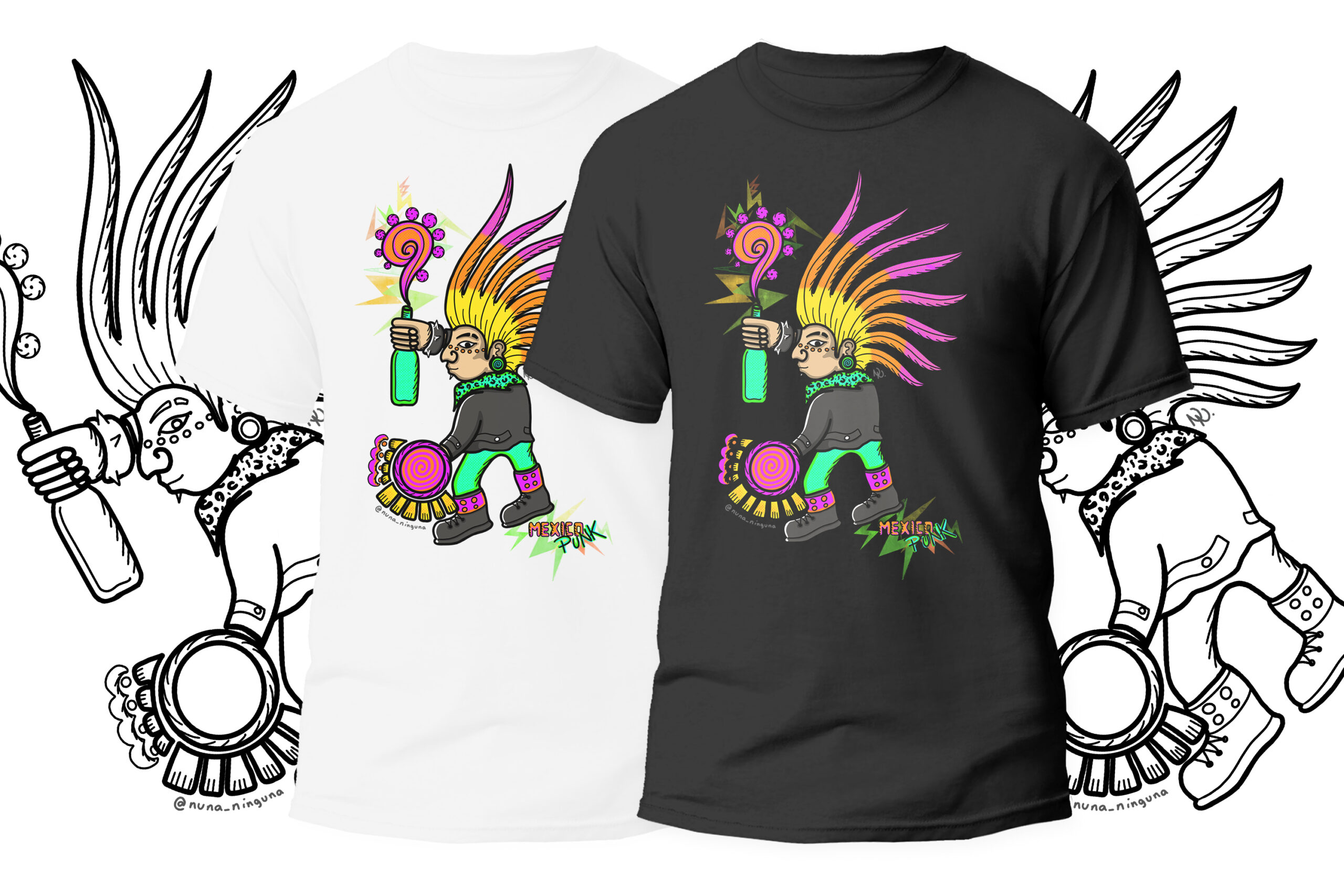 Camiseta «México punk» con mangas – Nuna Ninguna
